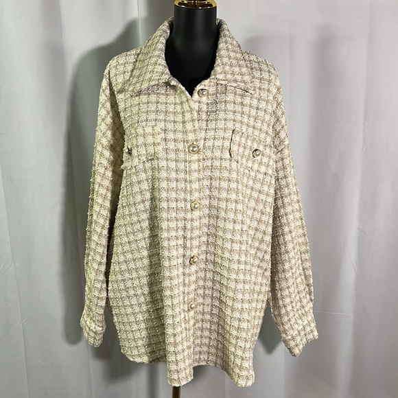 ANDREE BY UNIT | Jackets & Coats | Nwt Andre By Unit White Tan Gold ...